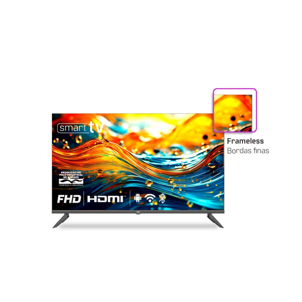 Smart TV HQ 43" Full HD HDR Frameless Android 11 Slim Quad Core ...