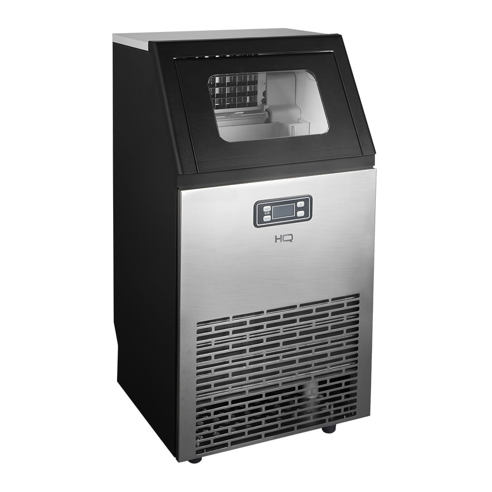 Máquina de Gelo Profissional HQ 45kg Turbo Ice Preta e Inox HQ-HQMGI45